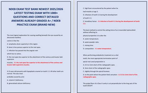 Ndeb Exam Test Bank Newest 2025 2026 Latest Testing Exam With 1000