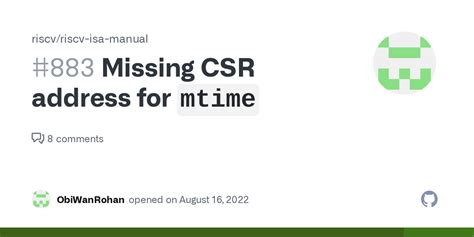 Missing CSR Address For Mtime Issue Riscv Riscv Isa Manual GitHub