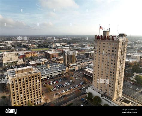 An Aerial View Of The Waco Skyline With The Alico Building In The Foreground Texas Usa Stock
