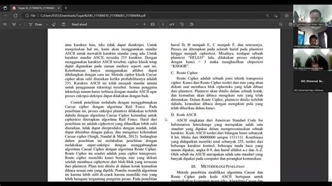 modifikasi algoritma caesar dan route cipher pada kode ascii dalam