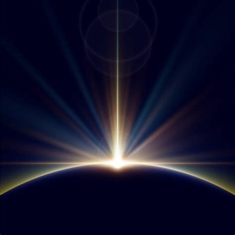 빛나는 지구 일출 조명 효과 무료 벡터