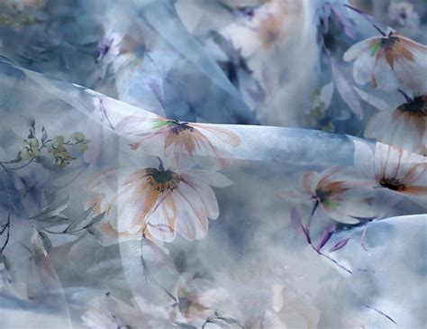 Gorgeous Floral Print Organza Fabric Translucent Organza Lace Fabric