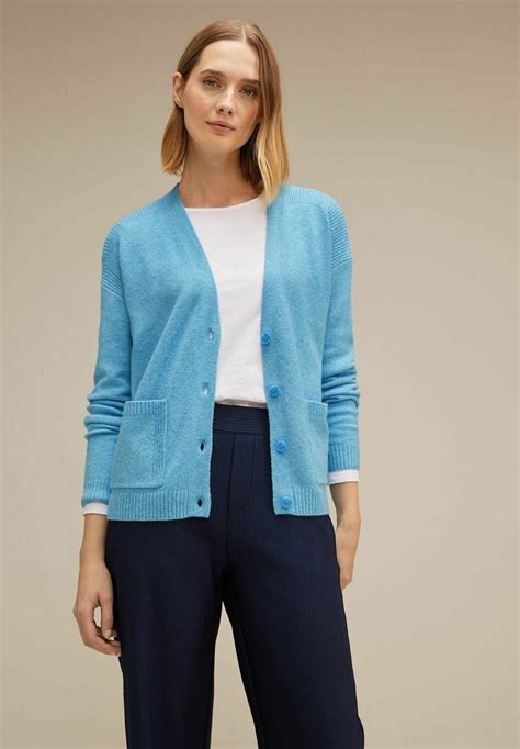 Street One Mit Taschen Strickjacke Blaublau Metallic Zalandode