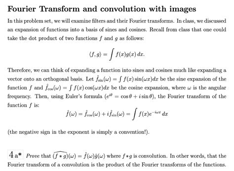 Solved Fourier Transform And Convolution With Images In This Chegg