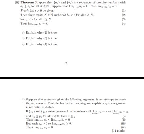 Solved Ii Theorem Suppose That A And B Are Sequences Chegg Com