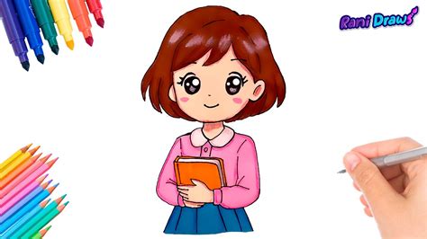 Cómo Dibujar A Una Maestra Fácil Dibujos Fáciles Paso A Paso Youtube