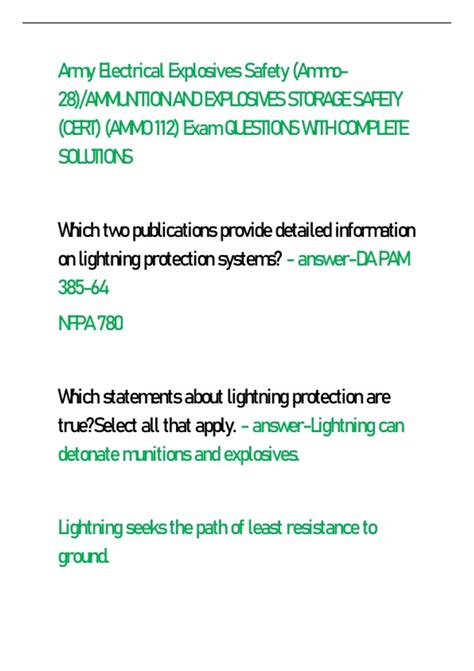 Army Electrical Explosives Safety Ammo 28 Ammunition And Explosives Storage Safety Cert