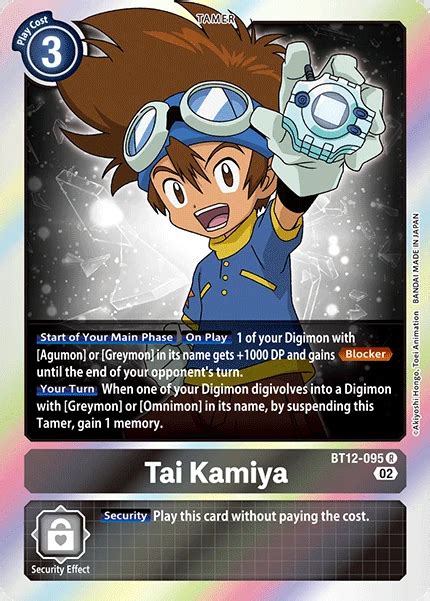 Digimon Karte Bt12 095 Tai Kamiya Gamekiwi
