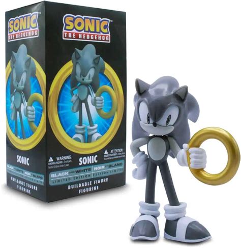 Sonic The Hedgehog Series 2 Sonic Buildable Figure Black White Classic