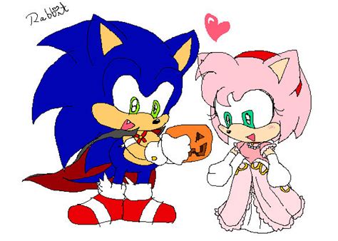 Halloween Sonamy Drawing By Softbunnyrabbit On Deviantart