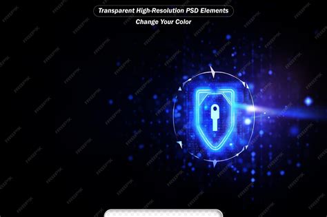 Premium Psd Bright Glowing Shield With Padlock Icon On Dark Binary