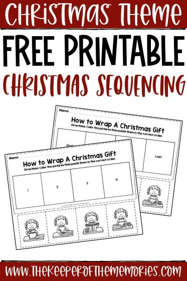 Free Printable Christmas Sequencing Events Worksheets The Keeper Of