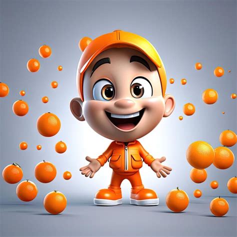 Premium Photo 3 D Render Of Cute Little Orange Boy In Orange Costume