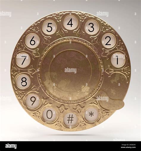 A Vintage Brass Rotary Telephone Dial With Classic Embellishments On An
