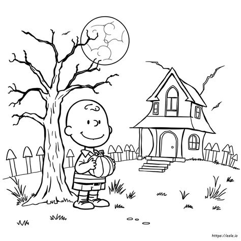 チャーリー・ブラウン ハロウィン 塗り絵 無料