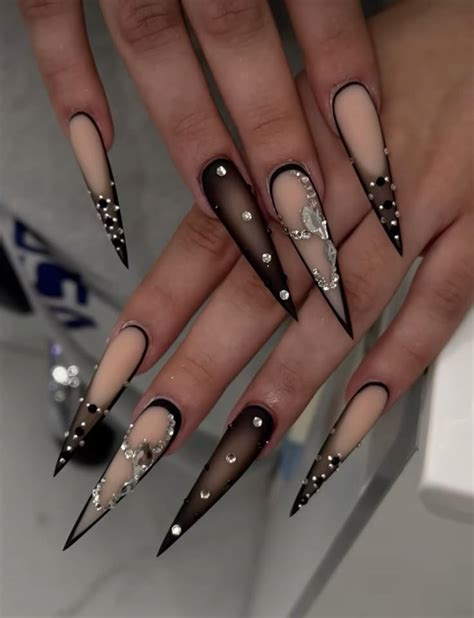 Black Stiletto Nail Design Ideas In 2024 Stylish Nails Ombre Acrylic Nails Gel Nails