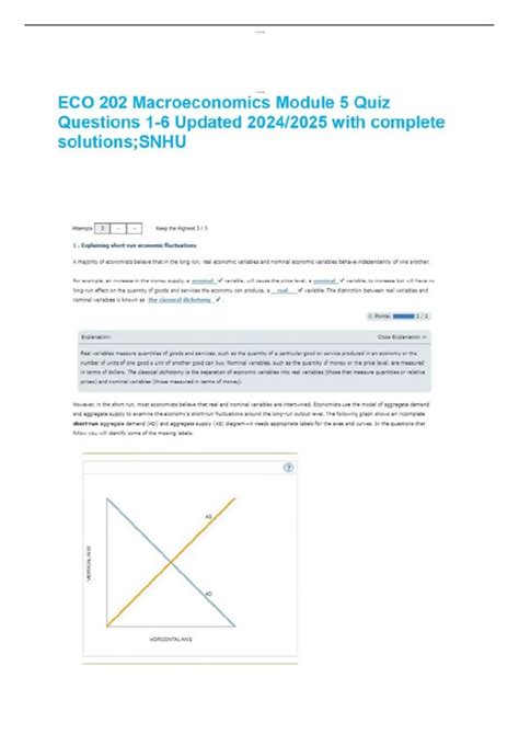 eco 202 macroeconomics module 5 quiz questions 1 6 updated 2024 2025