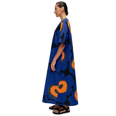 Marimekko Kellotus Unikko Dress Blue And Black Floral Eleish Van