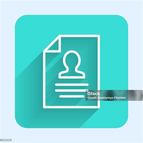 긴 그림자로 격리된 흰색 선 재개 아이콘입니다 Cv 응용 프로그램 전문 직원을 검색 인력 분석 이재개됩니다 녹색 정사각형