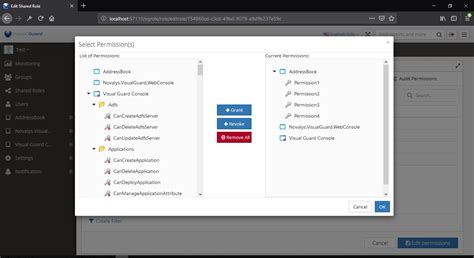 visual guard application security permissions authentication and audit
