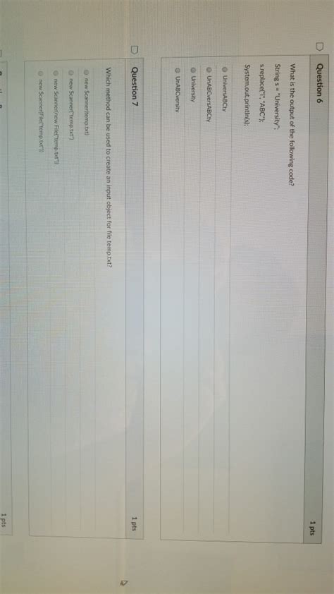 solved d question 6 1 pts what is the output of the