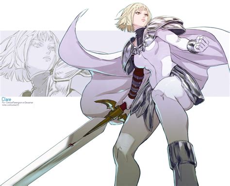 Rejean Dubois Clare Claymore Claymore Series Highres 1girl Armor Blonde Hair Cape