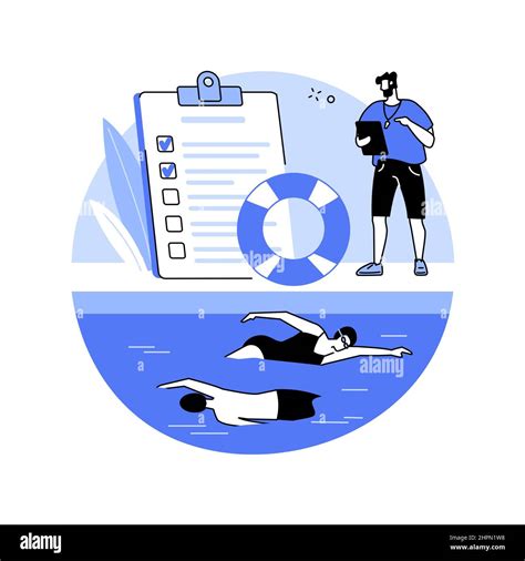 Swimming And Lifesaving Classes Abstract Concept Vector Illustration