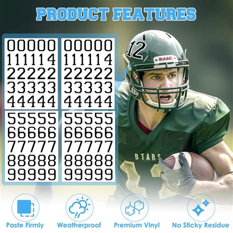 108 Pcs Sports Helmet Numbers Stickers 1 5 Inch Helmet