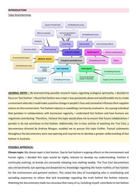 Ecological Focus Task Integrated Learning Year 12 Sace Thinkswap