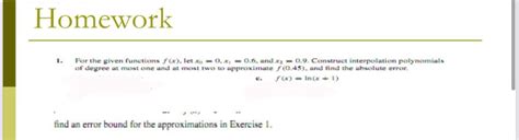 solved homework 1 for the given functions f x let x