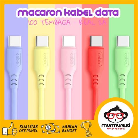 Jual Murmure Id Kabel Data Micro Usb Type C Kabel Data Macaron Warna Warni Android Ip