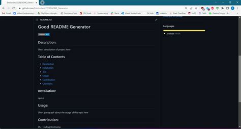 GitHub ErinJordan README Generator