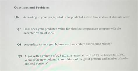 Solved Graphing Volume Versus Temperature For A Chegg