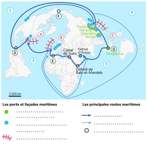 Compléter Un Planisphère Pour Localiser Les Mers Et Océans Et Les