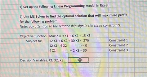 solved set up the following linear programming model in