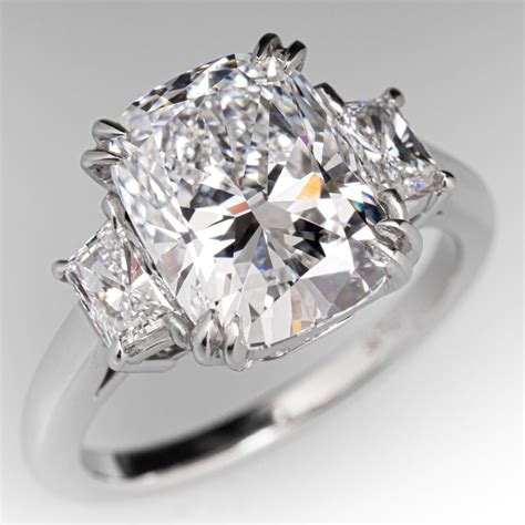 4 Carat Cushion Cut Lab Grown Diamond In Contemporary Platinum Ring