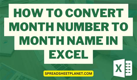 how to convert month number to month name in excel