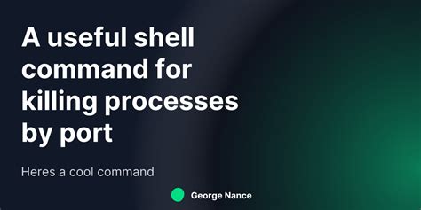 A Useful Shell Command For Killing Processes By Port George Nance