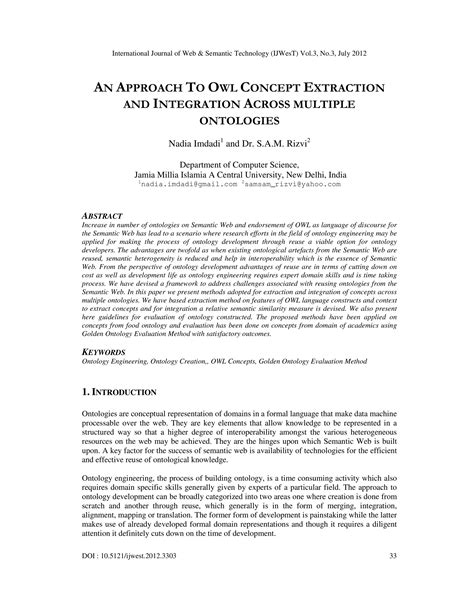 An Approach To Owl Concept Extraction And Integration Across Multiple
