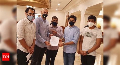 olympian swimmer khade meets aditya thackeray requests re opening of
