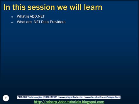 Sql Server Net And C Video Tutorial Part 1 What Is Adonet