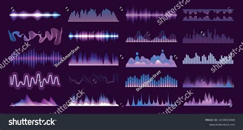 Spectrum Soundwaves Audio Frequency Soundwave Stereo Stock Vector Royalty Free 2234053069