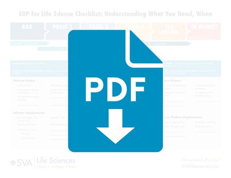 Erp For Life Science Checklist Sva Life Sciences