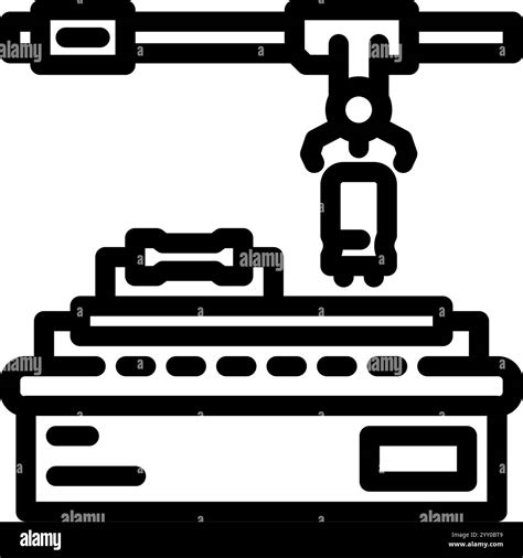 Electronic Assembly Line Industry 3 Line Icon Vector Illustration Stock