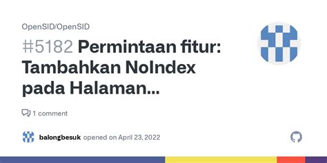 Permintaan Fitur Tambahkan Noindex Pada Halaman Kehadiran · Issue