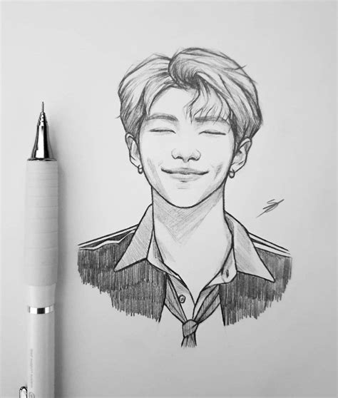 Kim Namjoon By Ssvanur Иллюстрации арт Рисунки лица Наброски