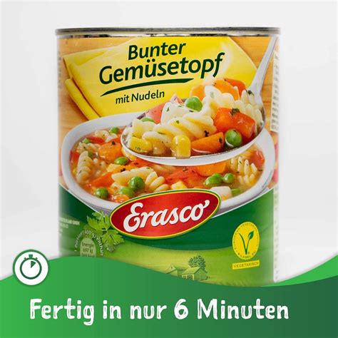 Erasco Colorful Vegetable Pot 800g Quick 5 Minute Vegetarian Meal With