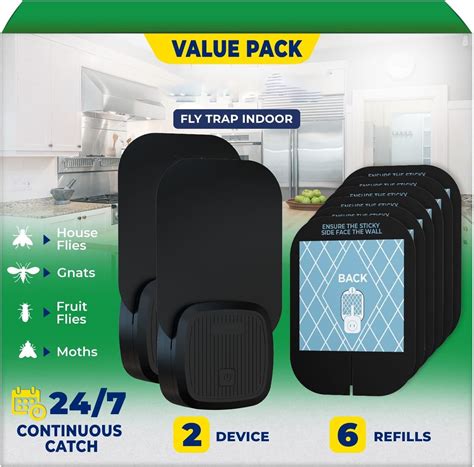 Fly Trap Indoor Fruit Fly Traps For Indoors 2 Device 6 Refills