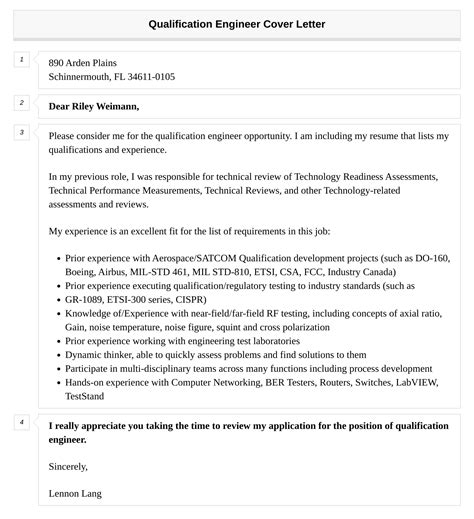 Qualification Engineer Cover Letter Velvet Jobs