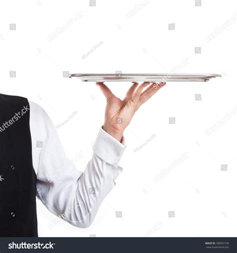 빈 접시를 들고 있는 전문 웨이터 스톡 사진 108357170 Shutterstock